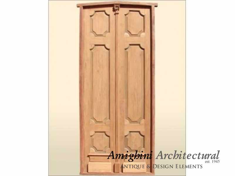 50" Antique Double Solid Door with Panels - AMIGHINI ARCHITECTURAL