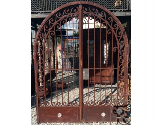 82" Antique Unique Arched Iron Double Gate - AMIGHINI ARCHITECTURAL